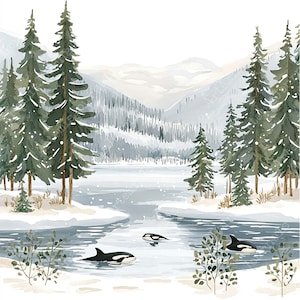JPEG Watercolor Alaska Clipart Bundle City Clipart Landscape Clipart ...