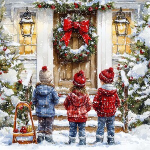 JPEG Watercolor Christmas Carol Illustration Bundle Christmas Kids ...