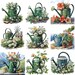 JPEG Watercolor Watering Can Clipart Bundle Spring Clipart Bundle ...