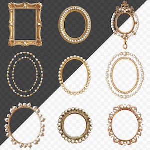PNG Antique Perl Frames Clipart Various Shaped Frames Clipart Bundle ...