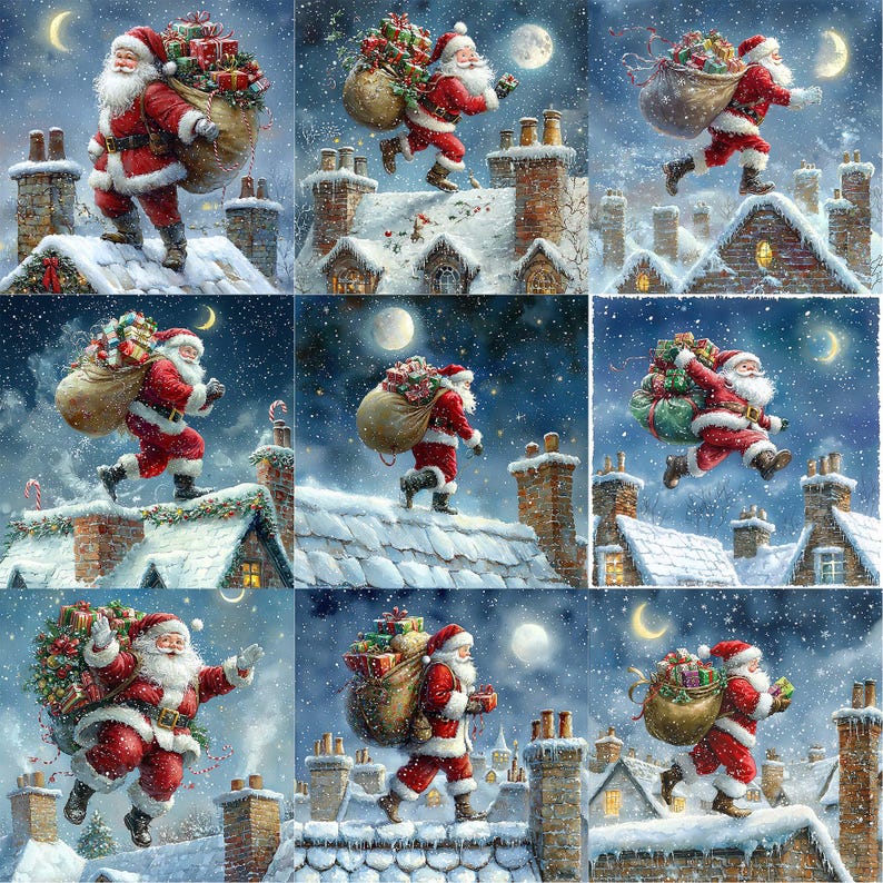 JPEG Christmas Santa Backgrounds Winter Scenery Christmas Scenery ...