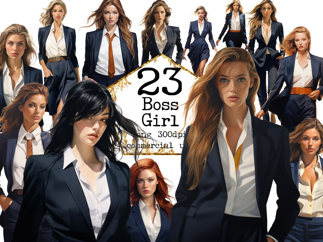 PNG Watercolor Girl Boss Clipart Bundle Girl Boss Graphics Fashion Girl ...