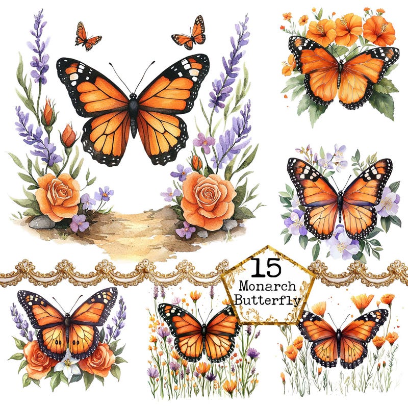 Monarch Butterfly Watercolor - Etsy