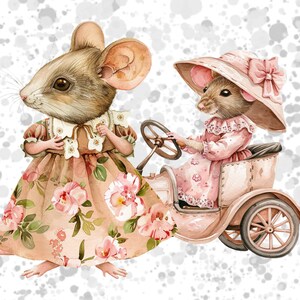 Fairytale Mice Watercolor Clipart Fairytale Clipart PNG Fantasy Mice ...