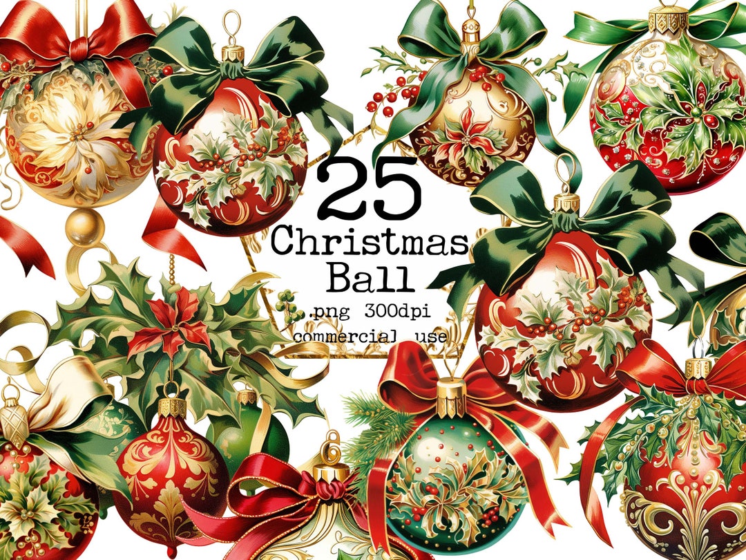 PNG Christmas Balls Clipart Bundle Christmas Ornament Clipart Instant ...