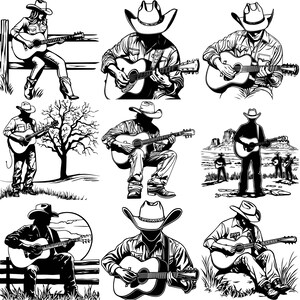 40 Guitar Player Svg, Dxf, Eps, Ai, Pdf, Jpg, Png Country Music SVG ...