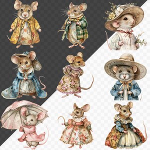 Fairytale Mice Watercolor Clipart Fairytale Clipart PNG Fantasy Mice ...