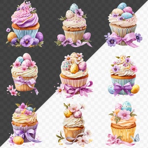 PNG Easter Cupcake Clipart Bundle Easter Sweets PNG Easter Sweets ...