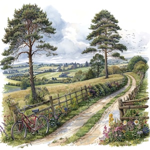 JPEG Little Path Clipart Bundle JPEG Landscape Clipart Commercial Use Grass Clipart Instant ...