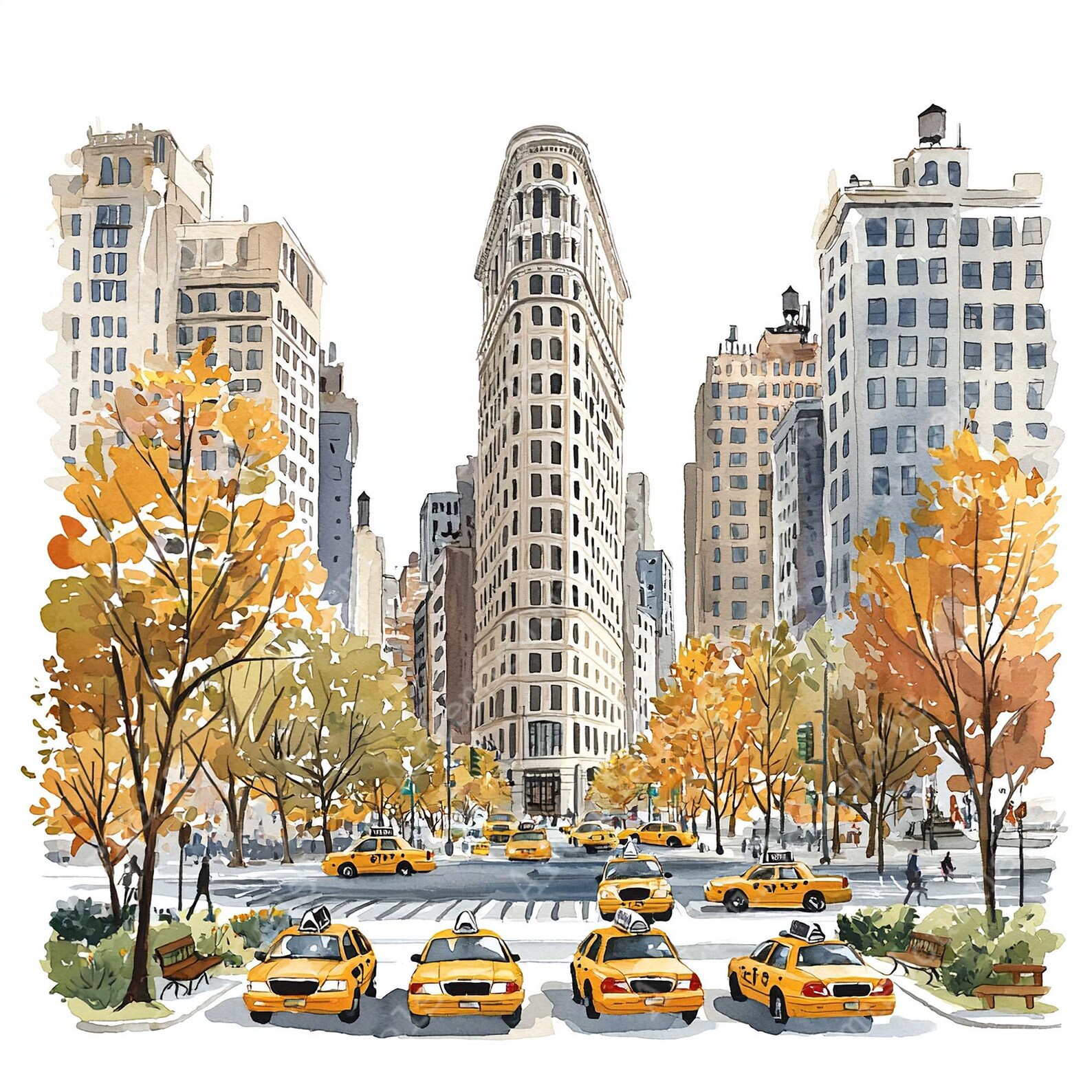 JPEG Watercolor New York Clipart Bundle USA Clipart City Clipart State ...