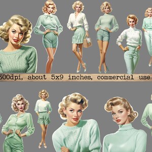 PNG Winter Pin up Clipart PNG Bundle Fashion Girl Clipart Bundle ...