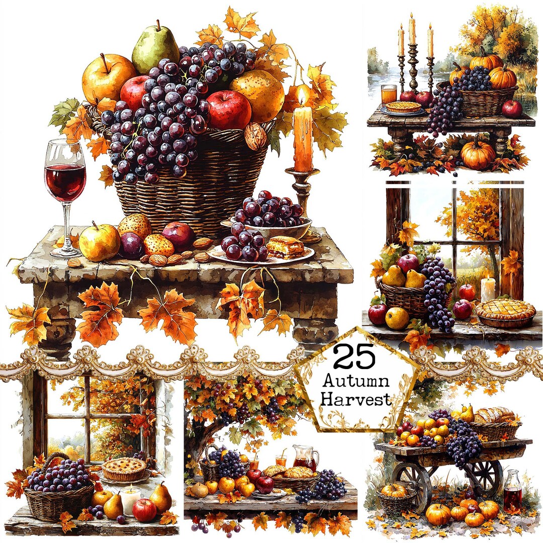 JPG Harvest Display Clipart Bundle Autumn Harvest Clipart Fall Clipart ...
