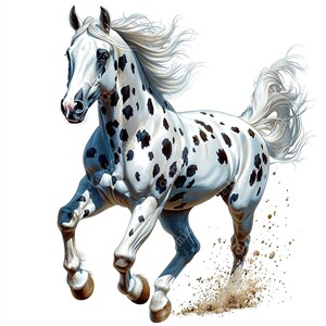 JPEG Watercolor Appaloosa Horse Clipart Bundle Galloping Horse ...