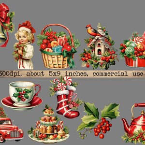 PNG Big Retro Christmas Bundle Clipart Bundle Retro Illustration PNG ...