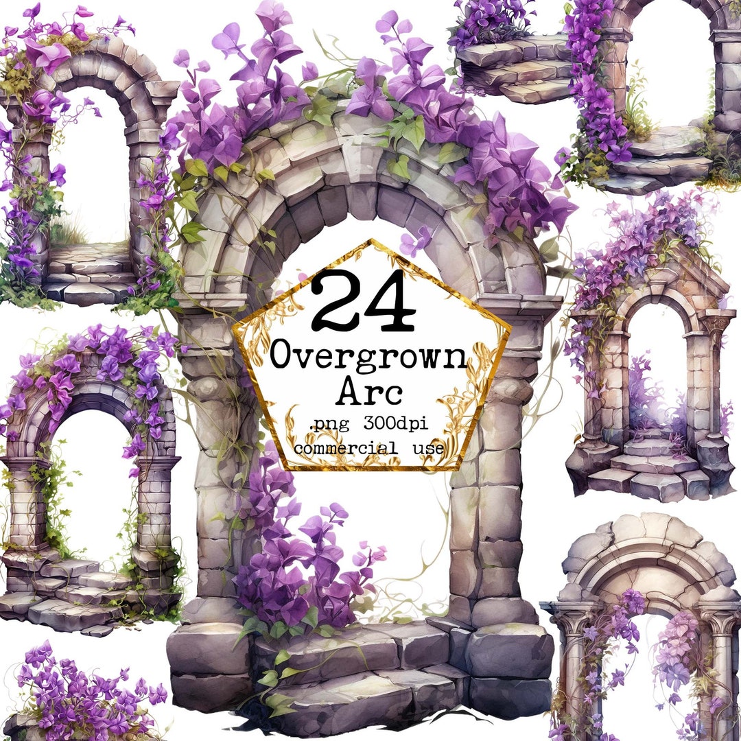 Watercolor Floral Arches Clipart Bundle Instant Download Paper Crafts ...