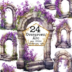 Watercolor Floral Arches Clipart Bundle Instant Download Paper Crafts ...