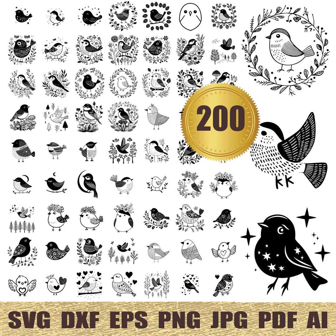 200 Quirky Birds Eye Svg, Dxf, Eps, Ai, Pdf, Jpg, Png Cartoon Birds SVG ...