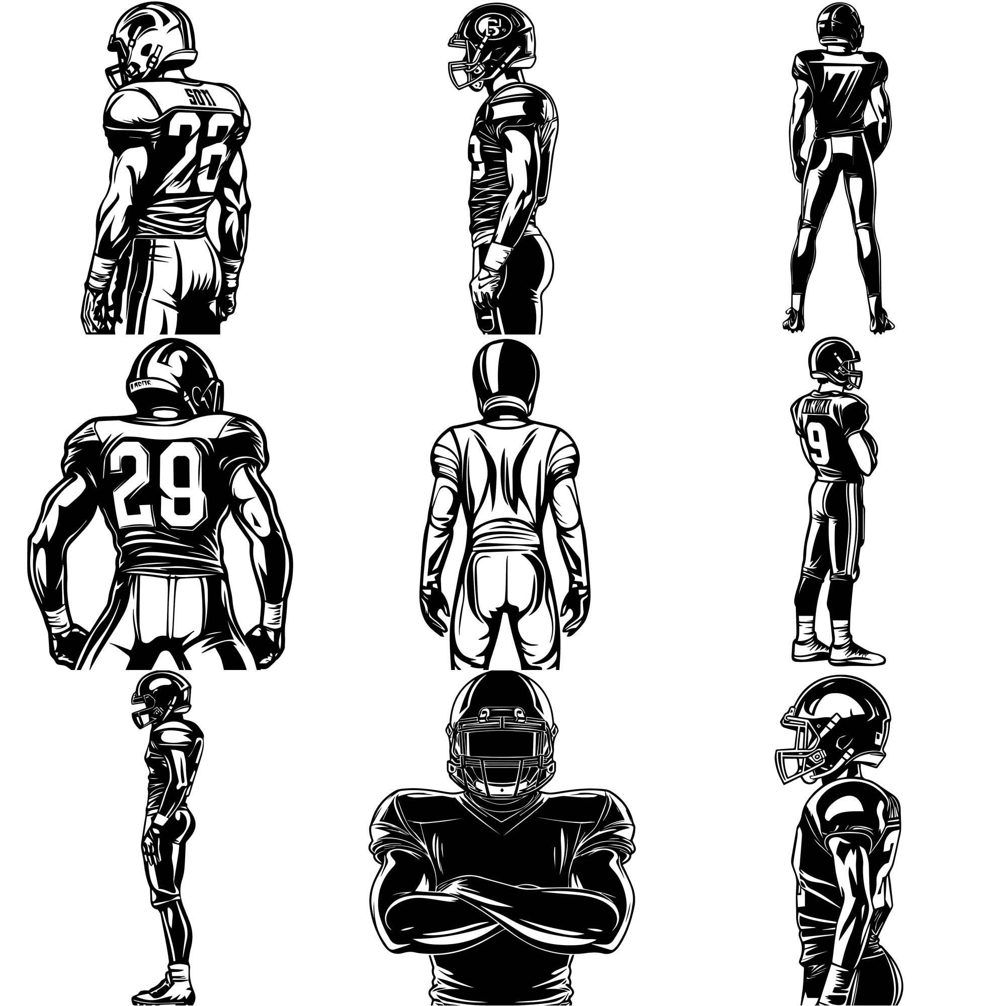 50 Football Player Svg, Dxf, Eps, Ai, Pdf, Jpg, Png American Football ...