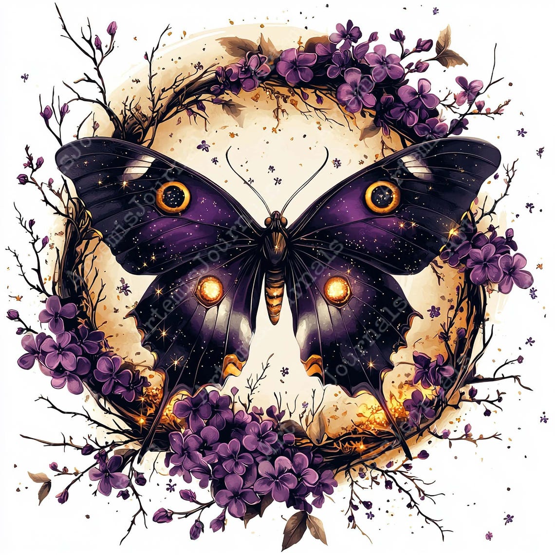 JPEG Gothic Moth Clipart Bundle Spooky Moth Mystical Moth Horror ...