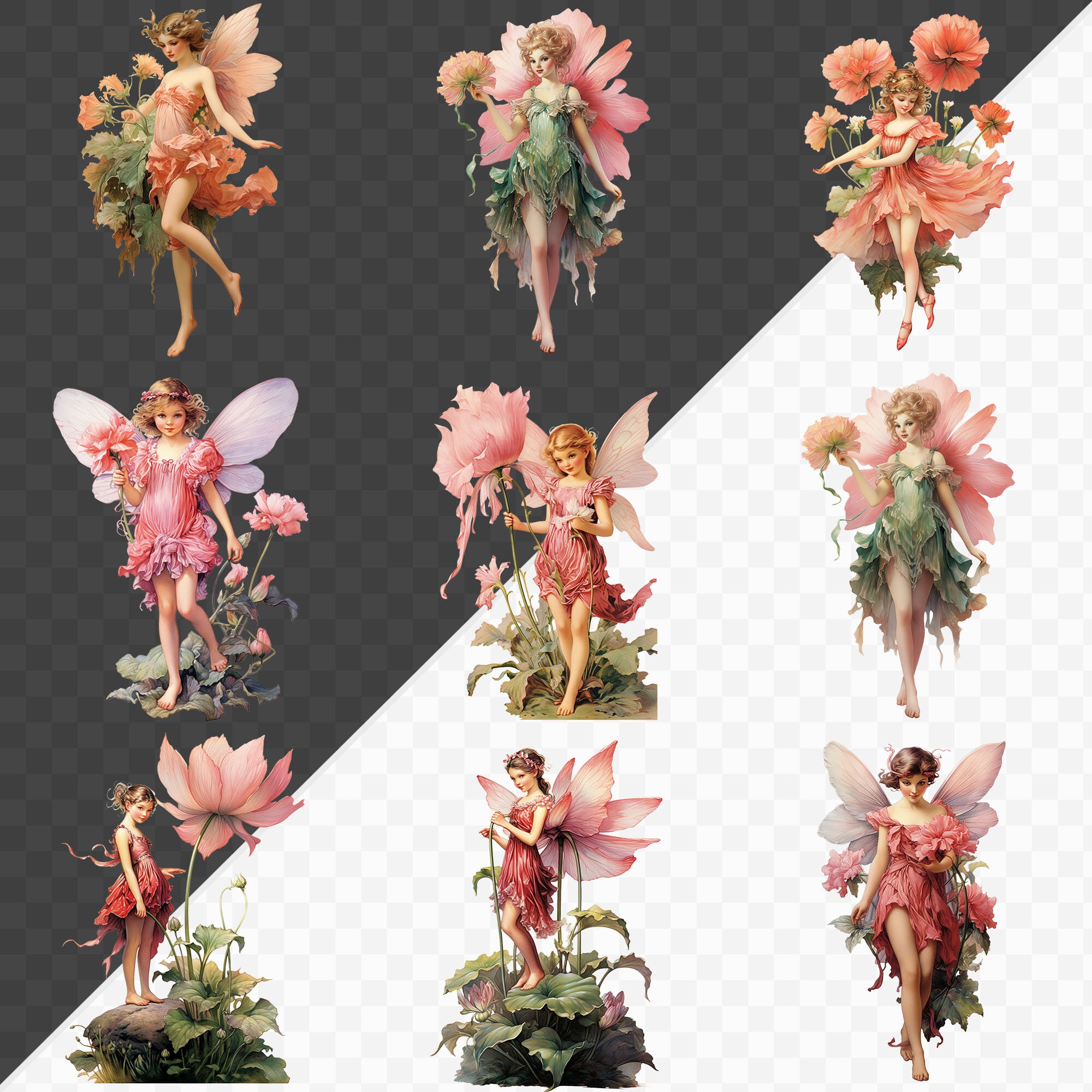 Flower Fairies Watercolor Clipart High Quality Transparent PNG for ...