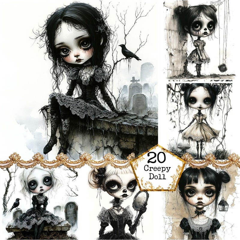 Creepy Whimsical Clipart - Etsy