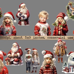 Big Christmas Bundle Clipart Transparent PNG, Little Girls, Christmas ...