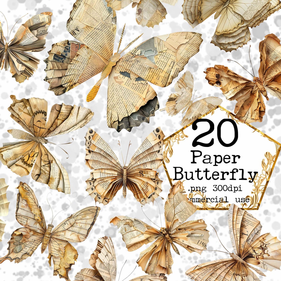 PNG Paper Butterfly Clipart Bundle Transparent PNG Butterfly PNG ...