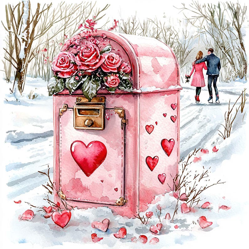 JPEG Postbox for Love Letters Clipart Bundle Pink Mailbox Clipart ...