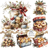 Watercolor Christmas Cookies Clipart, Gingerbread Clip Art, Holiday ...