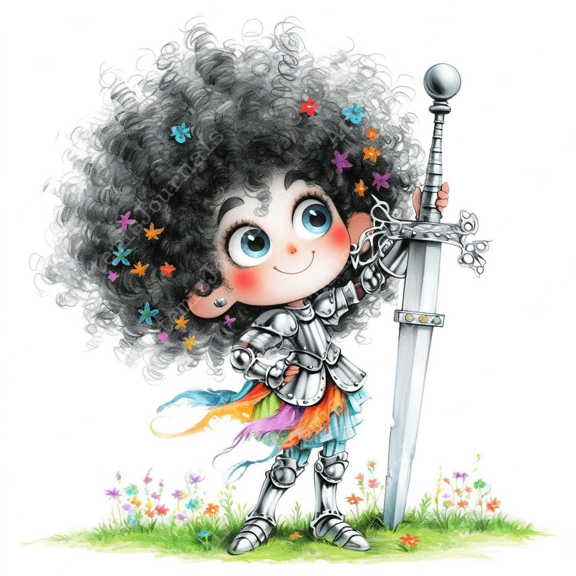 JPEG Whimsical Knight Clipart Bundle Quirky Knight Medieval Clipart ...