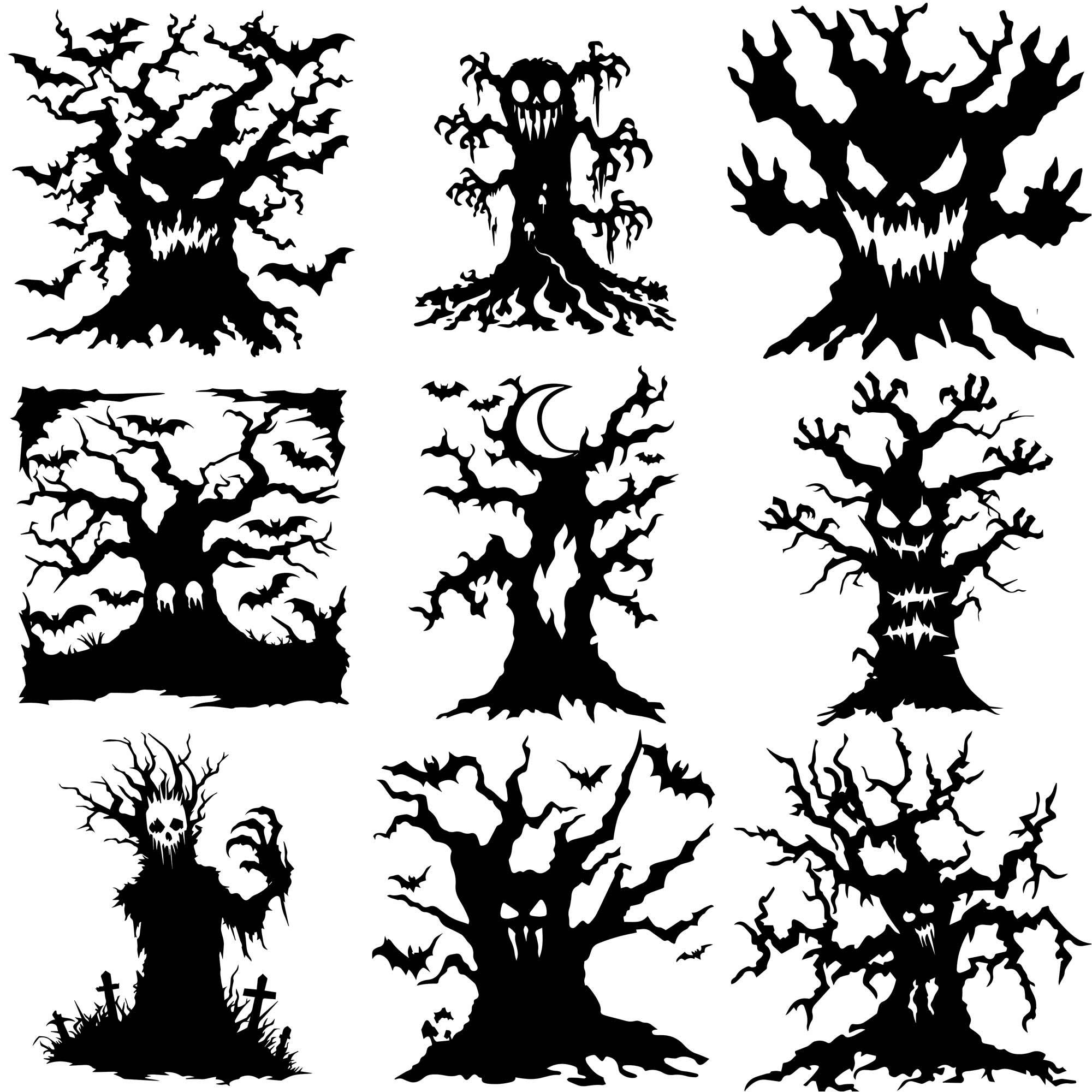 60 Spooky Tree Svg, Dxf, Eps, Ai, Pdf, Jpg Png Dead Trees Bundle Svg ...
