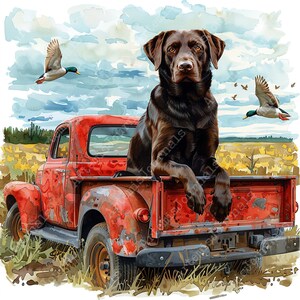 JPEG Mallard Duck Labrador Dog and Red Truck Clipart Bundle JPEG ...