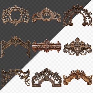 Wooden Corners Clipart Bundle Borders PNG Ornaments Clipart Vintage ...