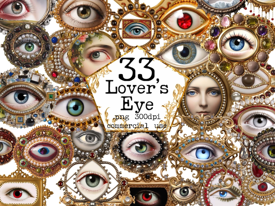 Lover's Eye Bundle Clipart, Transparent PNG, Vintage Ephemera ...