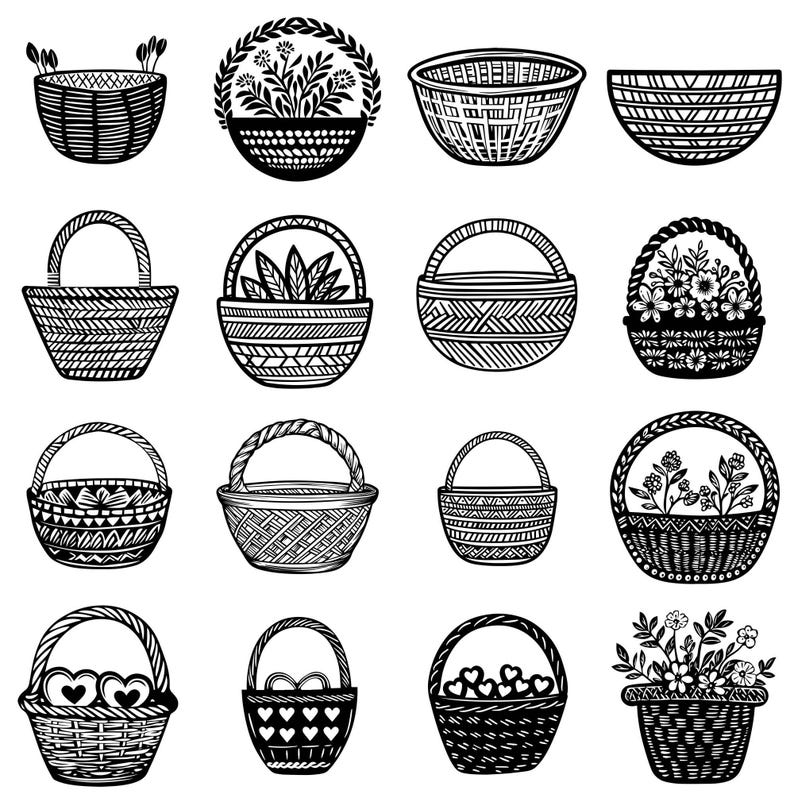 90 Baskets Eye Svg, Dxf, Eps, Ai, Pdf, Jpg, Png Wicker Basket Svg ...