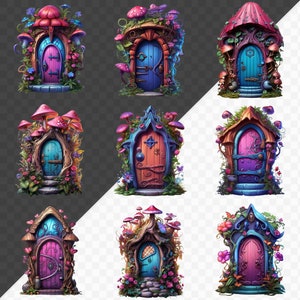 Colorful 3D Fairy Doors Clipart Bundle Magical Clipart Fairy Clipart ...