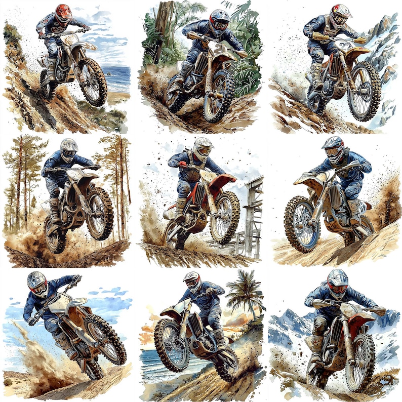 Dirt Bike Clipart JPEG, Motocross Clipart, Motorcycle, Printable ...