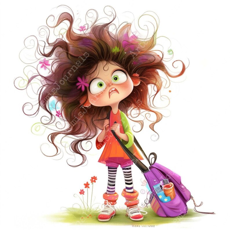 JPEG Quirky Student Clipart Bundle Whimsical Student Schooltime Student ...