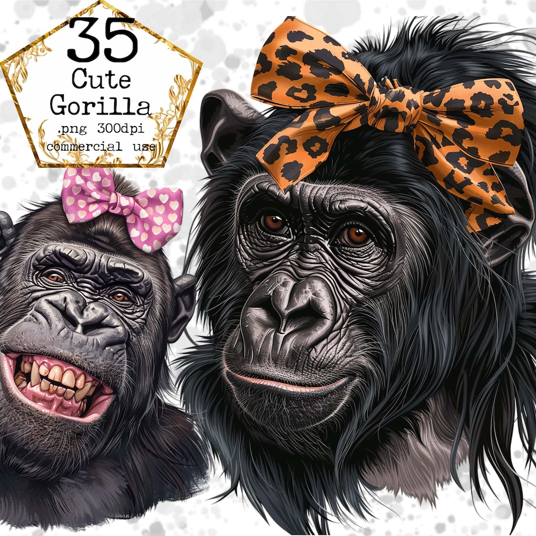 Fairytale Apes Watercolor Clipart, Fairytale Clipart PNG, Fantasy Ape ...