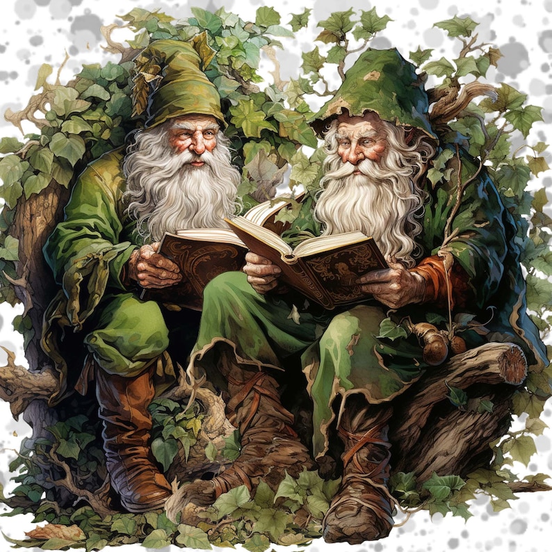 PNG Watercolor Forest Elf Clipart Bundle PNG Tree Elf PNG Instant ...