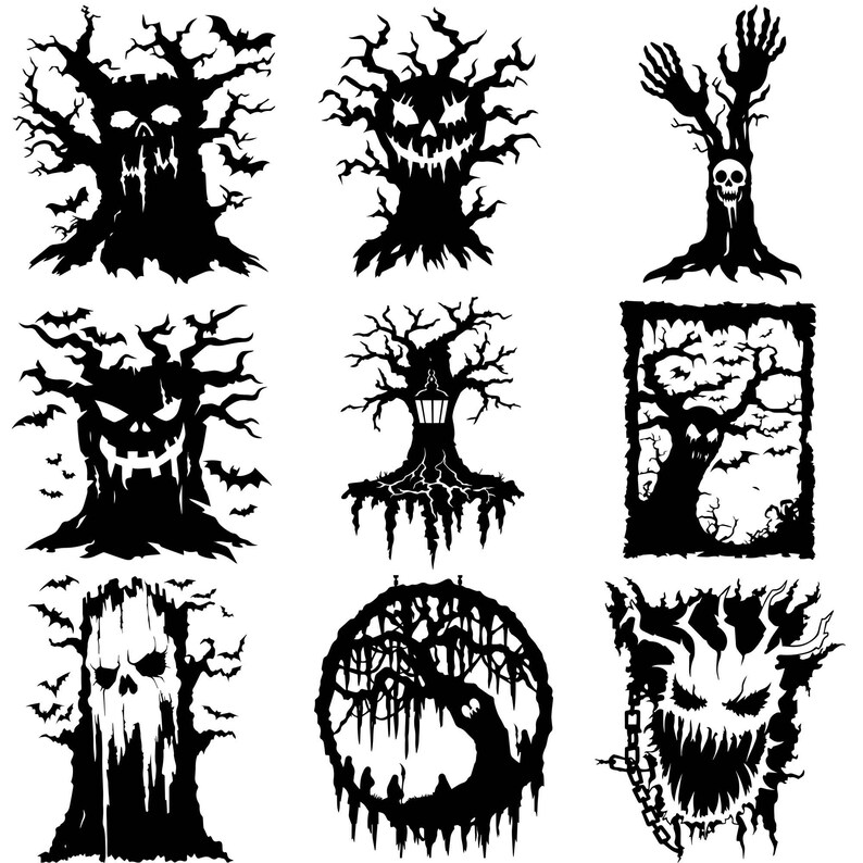 60 Spooky Tree Svg, Dxf, Eps, Ai, Pdf, Jpg Png Dead Trees Bundle Svg ...