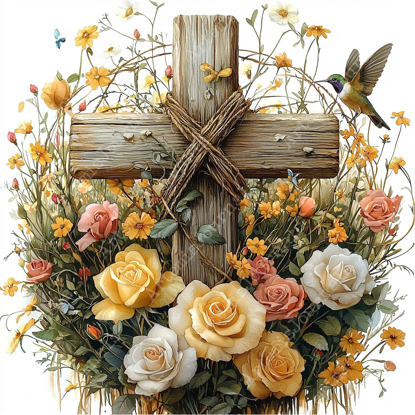 JPEG Watercolor Easter Cross Clipart Bundle Christian Clipart Religion ...