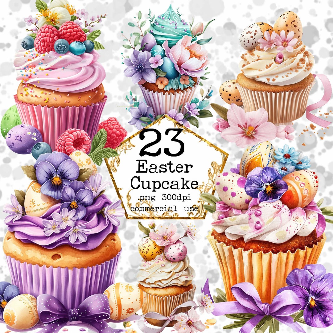 PNG Easter Cupcake Clipart Bundle Easter Sweets PNG Easter Sweets ...