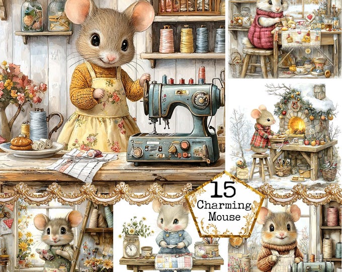 Fairytale Mice Watercolor Clipart Fairytale Clipart PNG Fantasy Mice ...