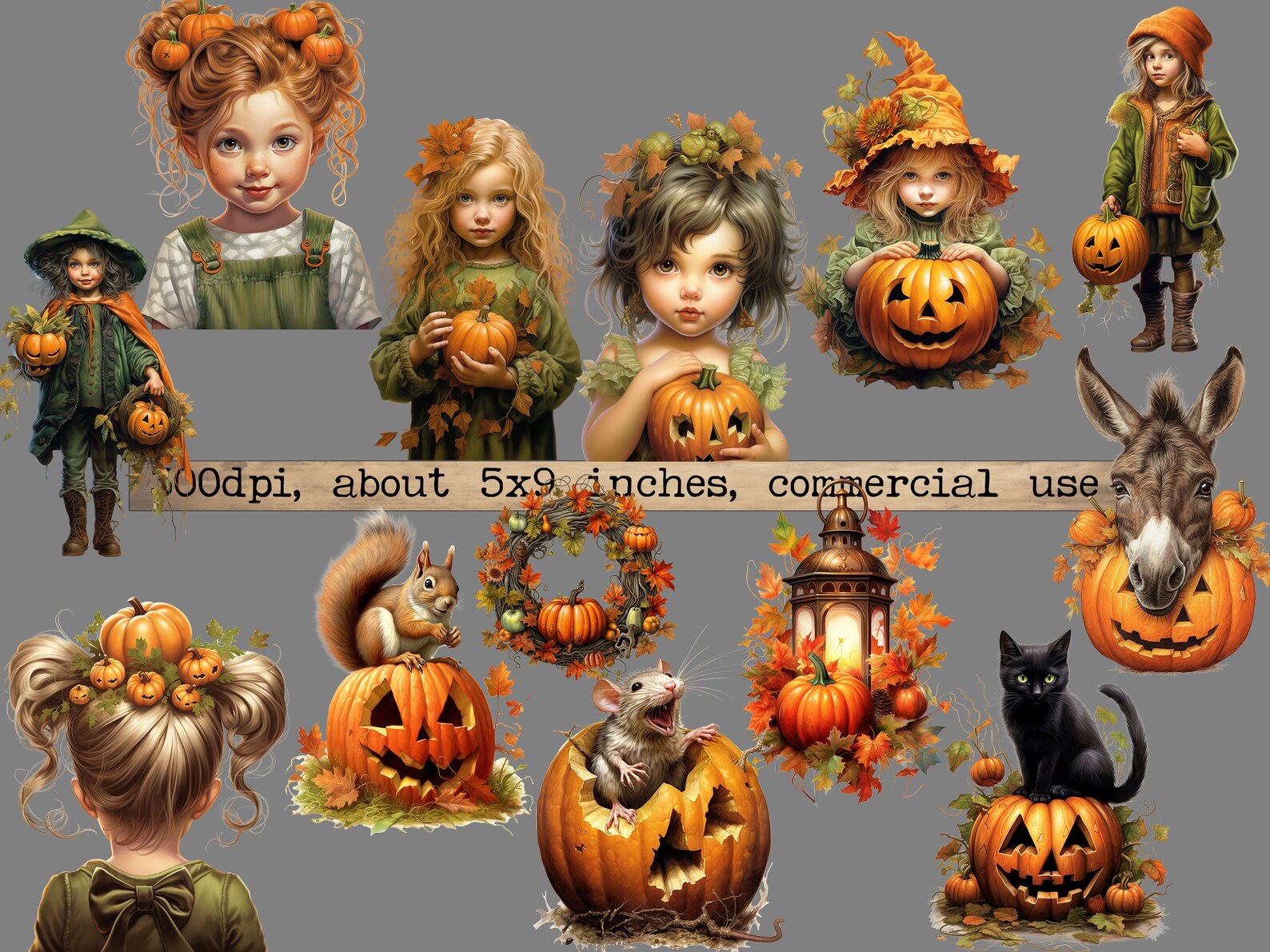 Big Halloween Bundle Clipart, Transparent PNG, Pumpkin, Haunted Mansion ...
