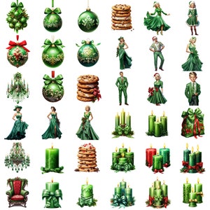 PNG Christmas Clipart Bundle: Diverse PNG Images, Matching Color ...