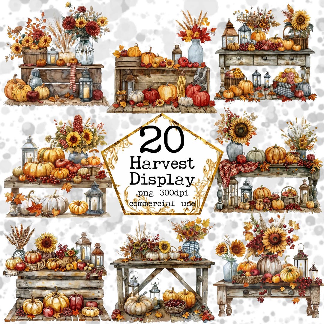 PNG Harvest Display Clipart Bundle Autumn Harvest Clipart Fall Clipart ...