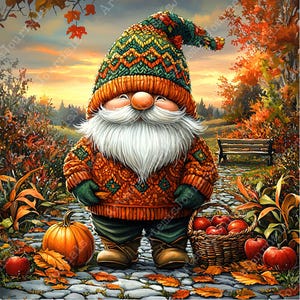 JPEG Hallo Fall Gnome Illustration Bundle Backgrounds Pumpkin Harvest ...