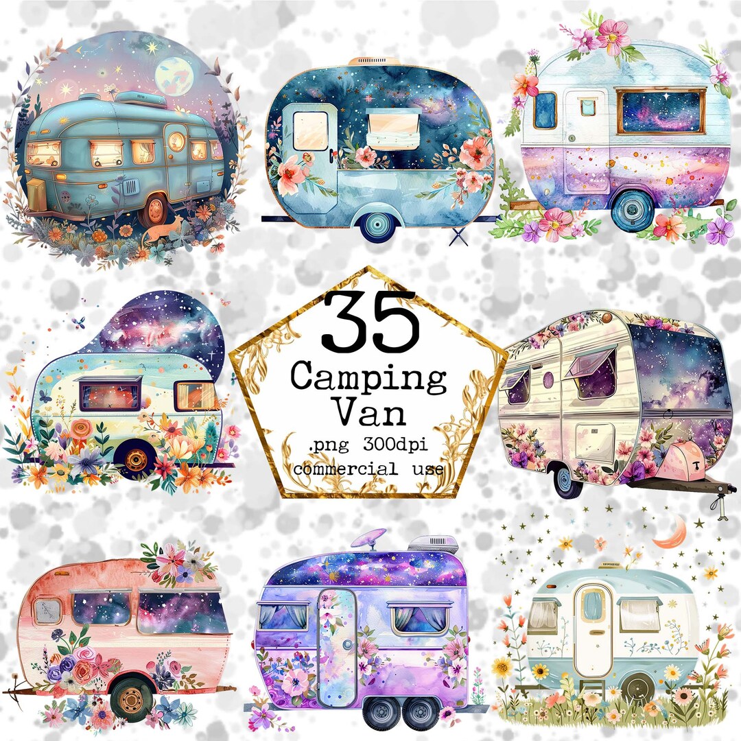 PNG Watercolor Camping Clipart Digital Graphics Instant Download ...