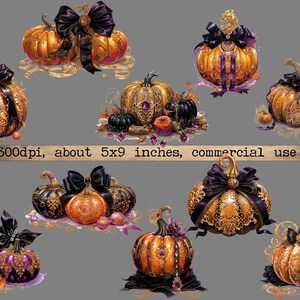PNG Purple Watercolor Pumpkins Clipart Bundle PNG Halloween Clipart ...